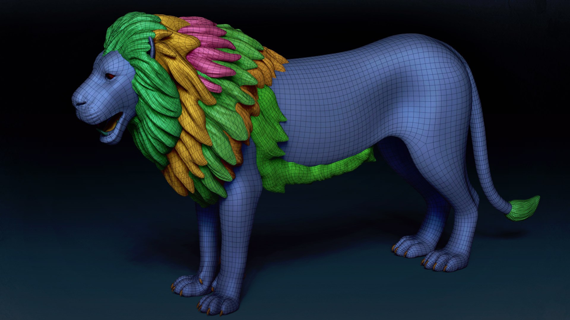 Lion Base Mesh 3D Model Model - TurboSquid 1863224