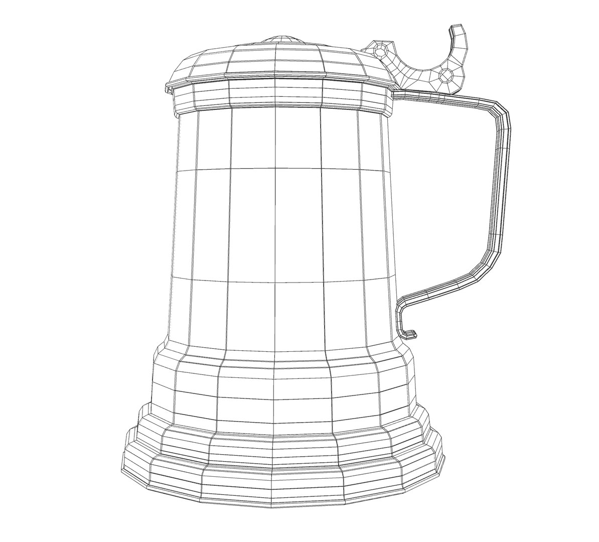 3D Silver Beer Tankard - TurboSquid 2054936