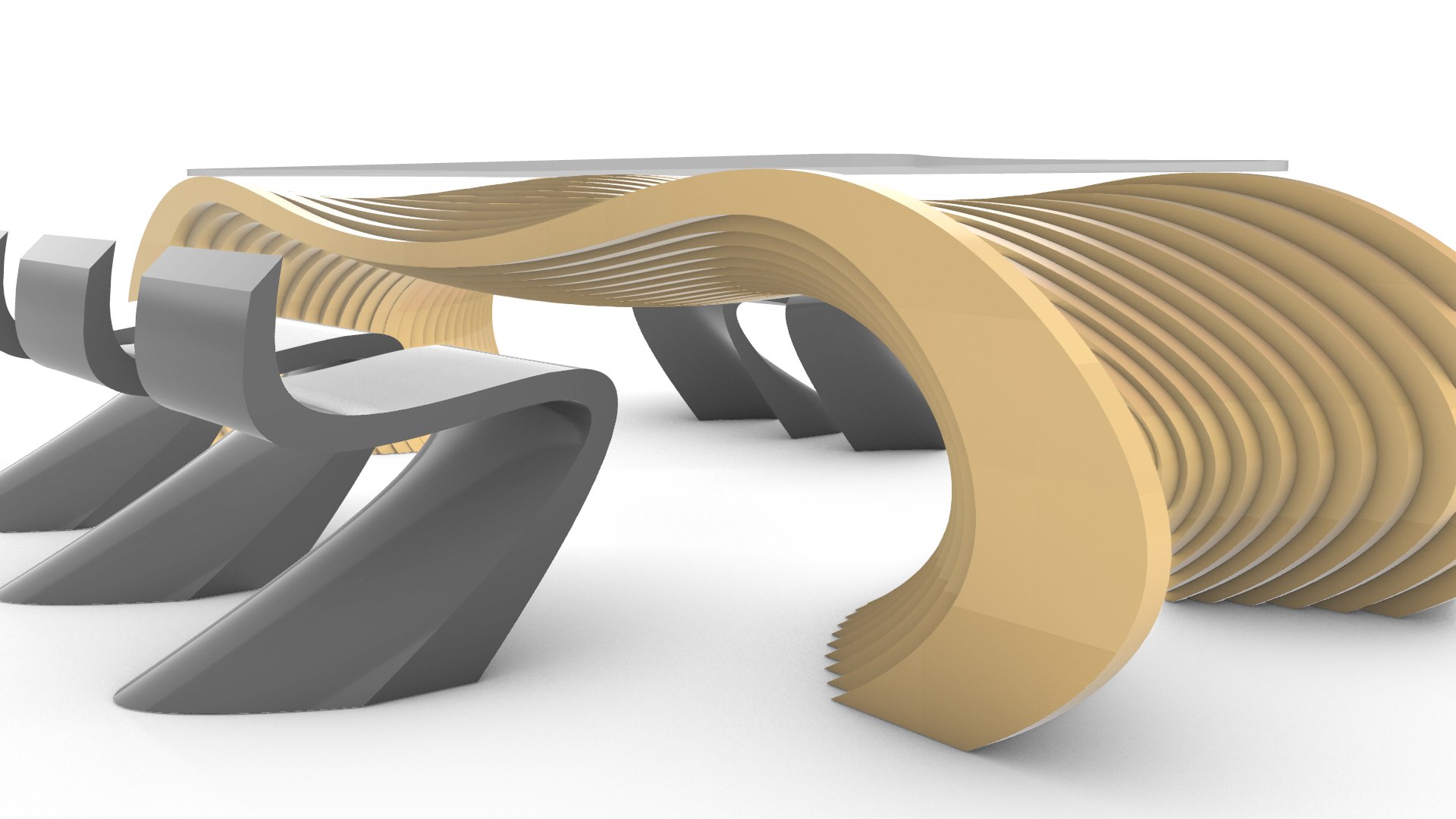 3D Futuristic Dinning Table Set Model - TurboSquid 2341906