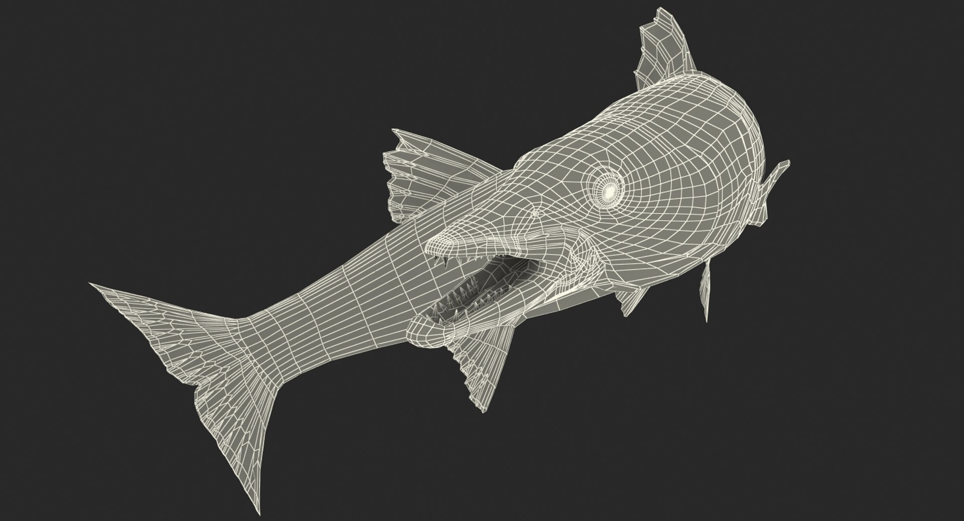 3d model barracuda fish rigged