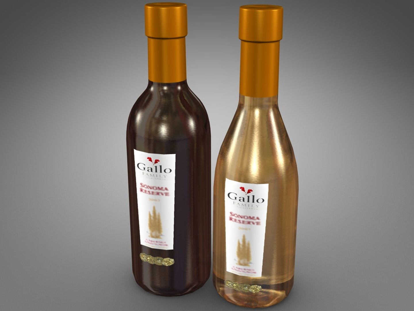 Bottles 375 Ml Gallo 3d Model