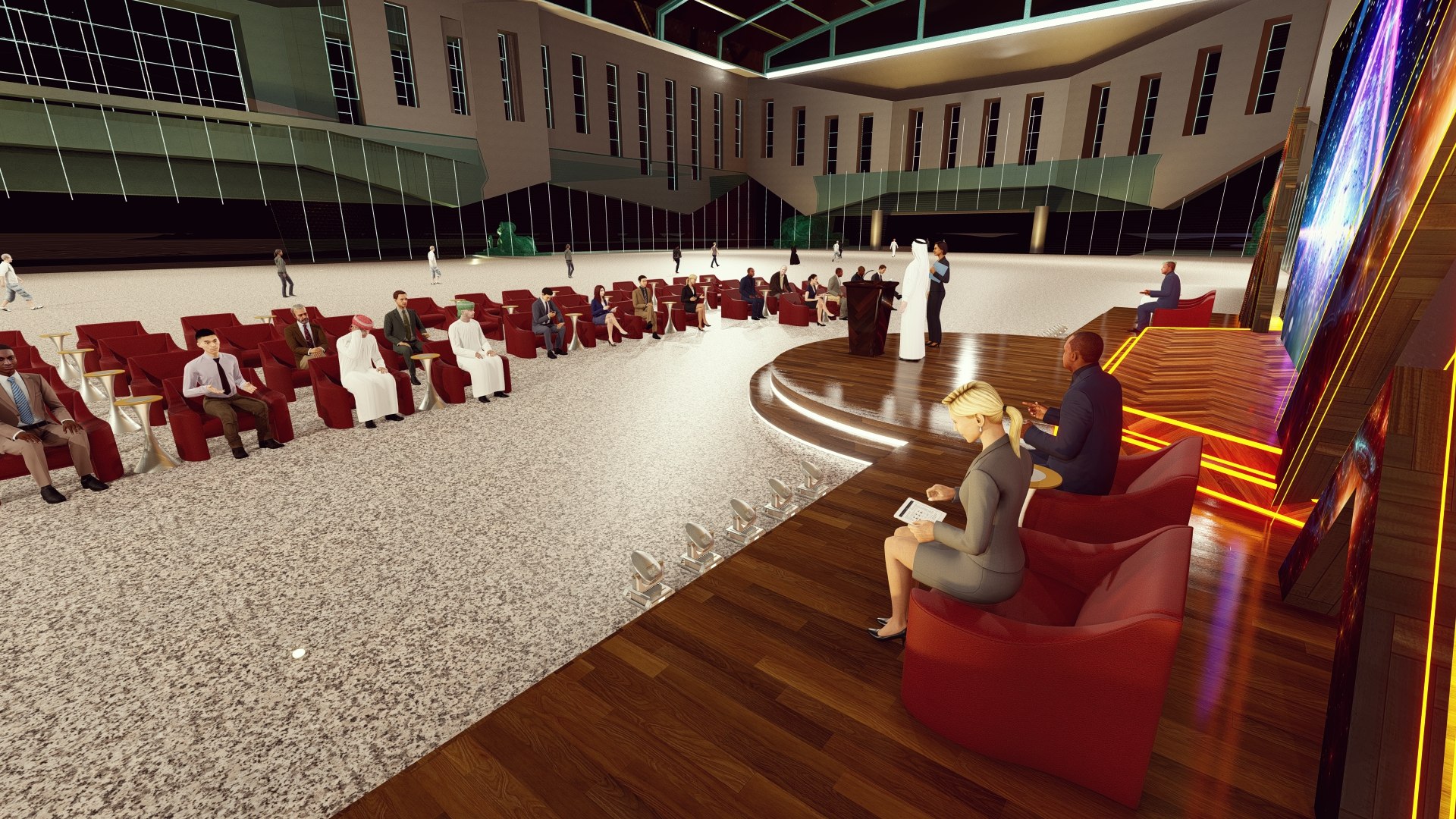 3D Conference Stage Design And The Render In Lumion - TurboSquid 1912787
