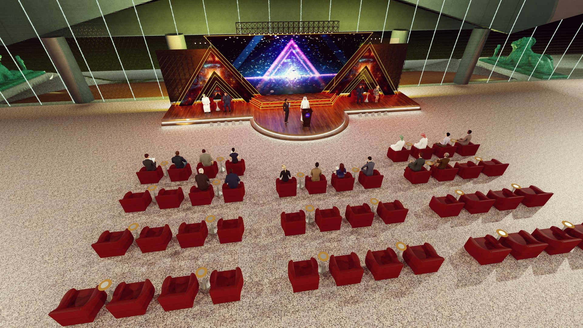 3D Conference Stage Design And The Render In Lumion - TurboSquid 1912787