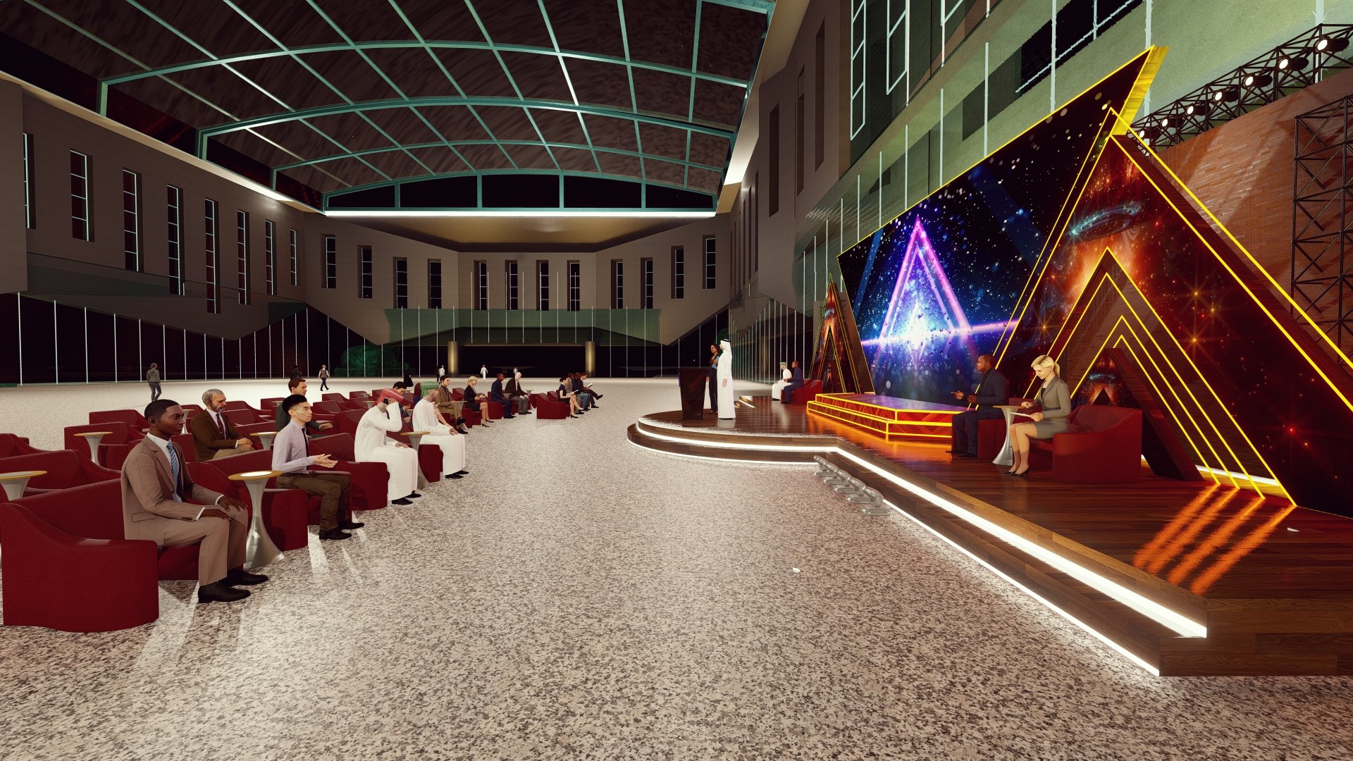 3D Conference Stage Design And The Render In Lumion - TurboSquid 1912787