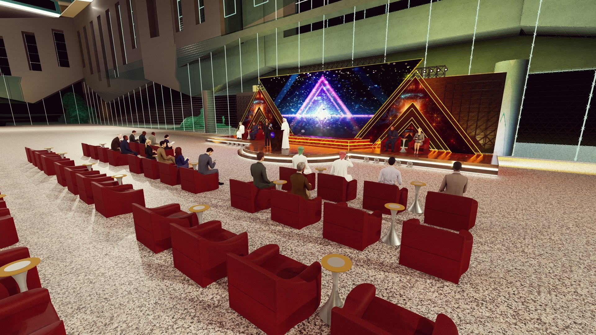 3D Conference Stage Design And The Render In Lumion - TurboSquid 1912787