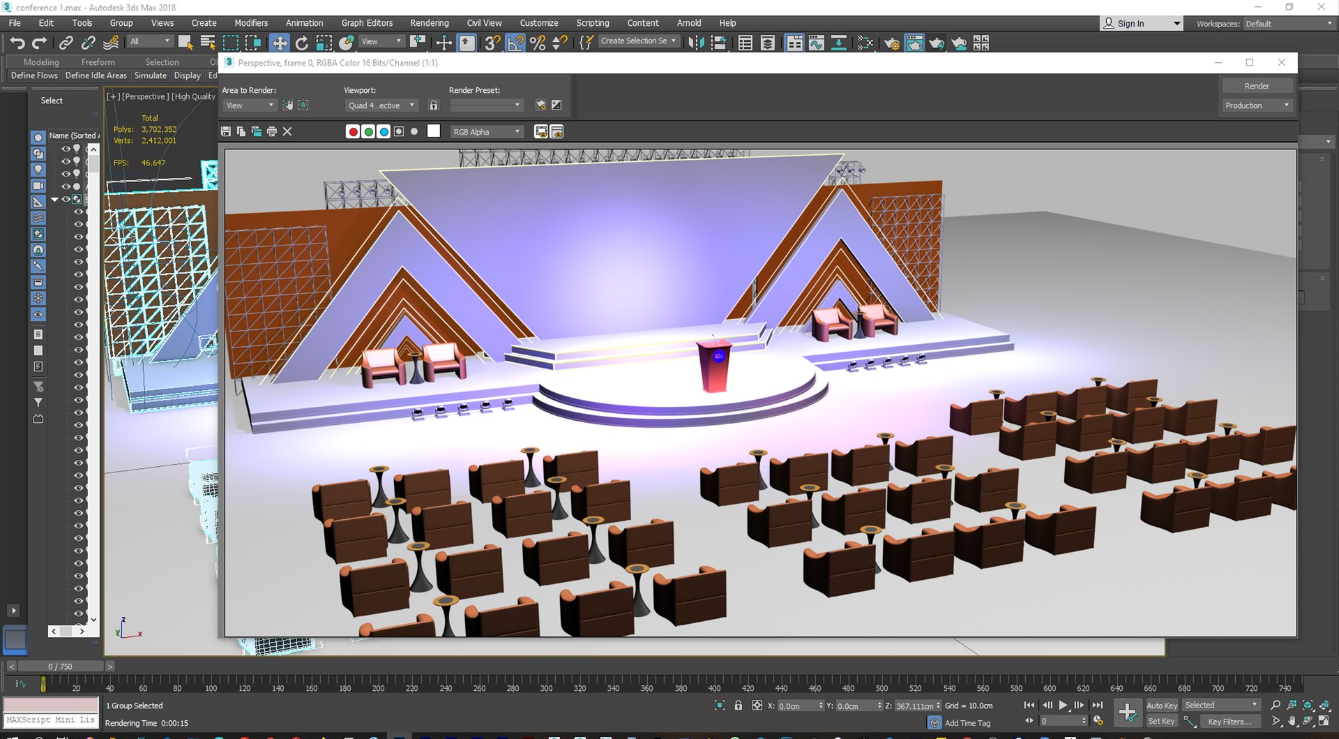 3D Conference Stage Design And The Render In Lumion - TurboSquid 1912787