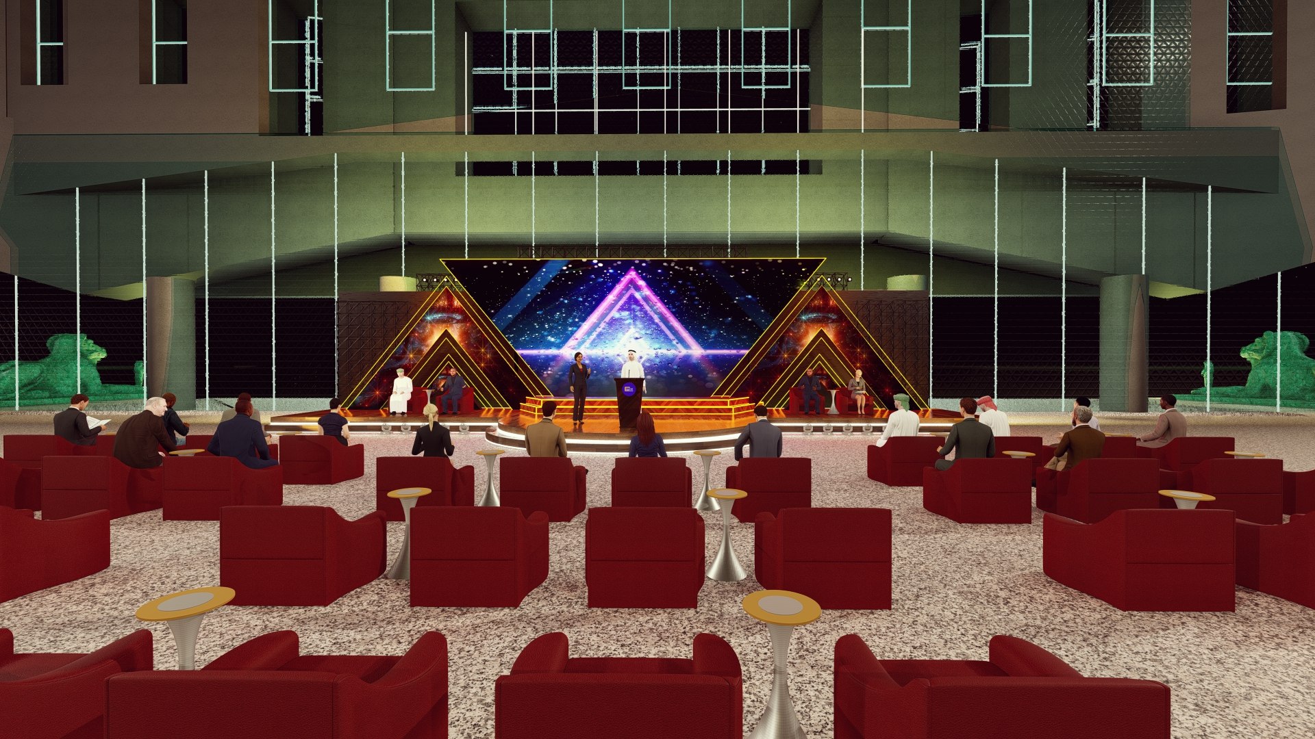 3D conference Stage Design and the render in lumion - TurboSquid 1912787
