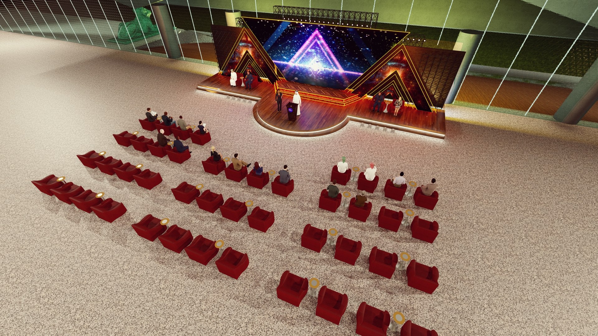 3D Conference Stage Design And The Render In Lumion - TurboSquid 1912787