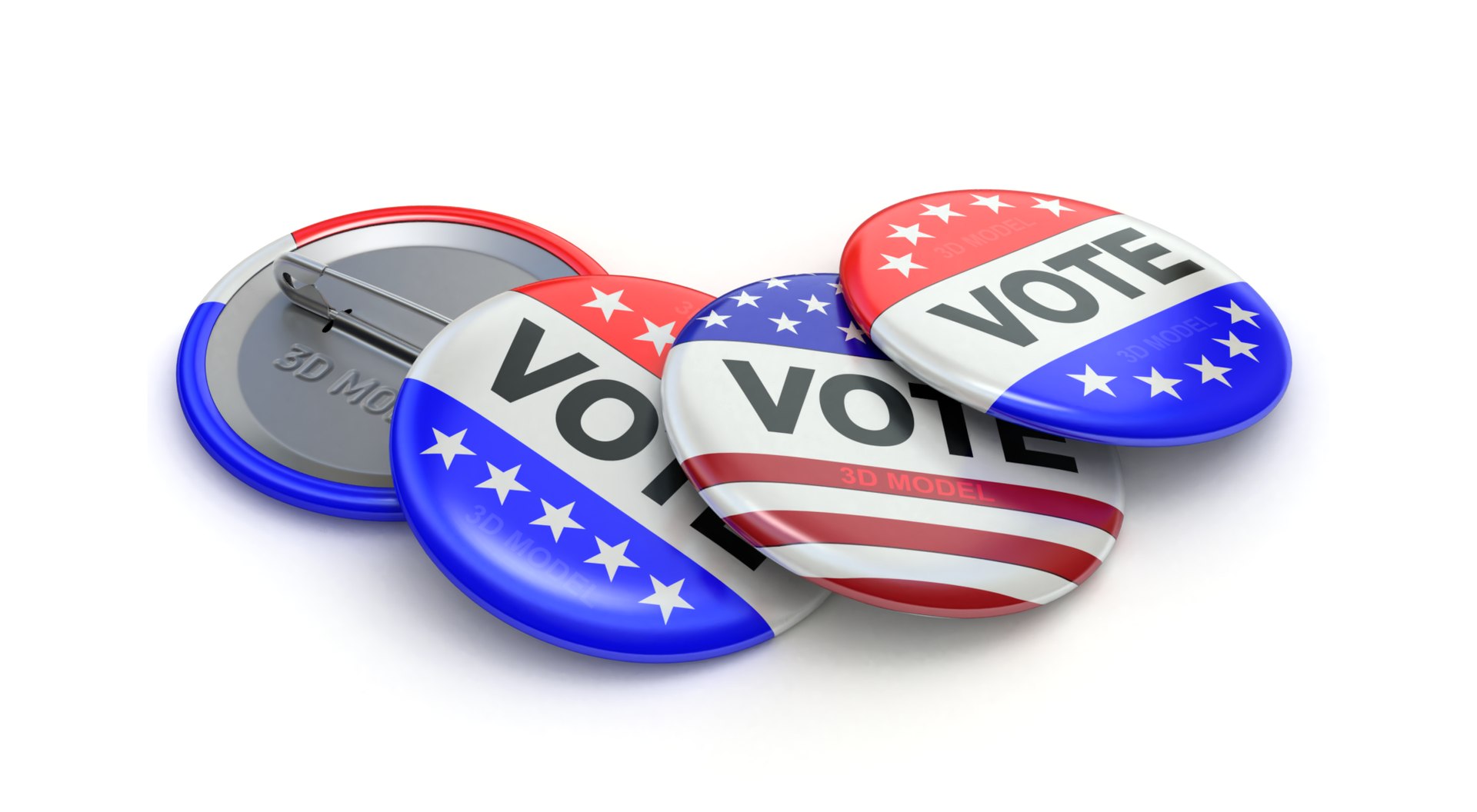 Vote Badge 3D - TurboSquid 2048101