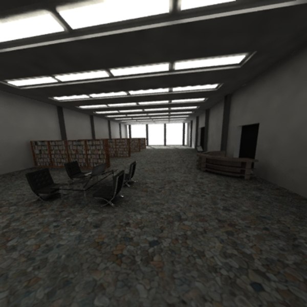3d model of library modern