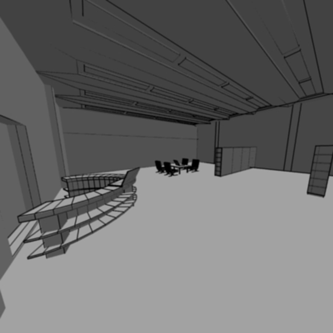 3d Model Of Library Modern