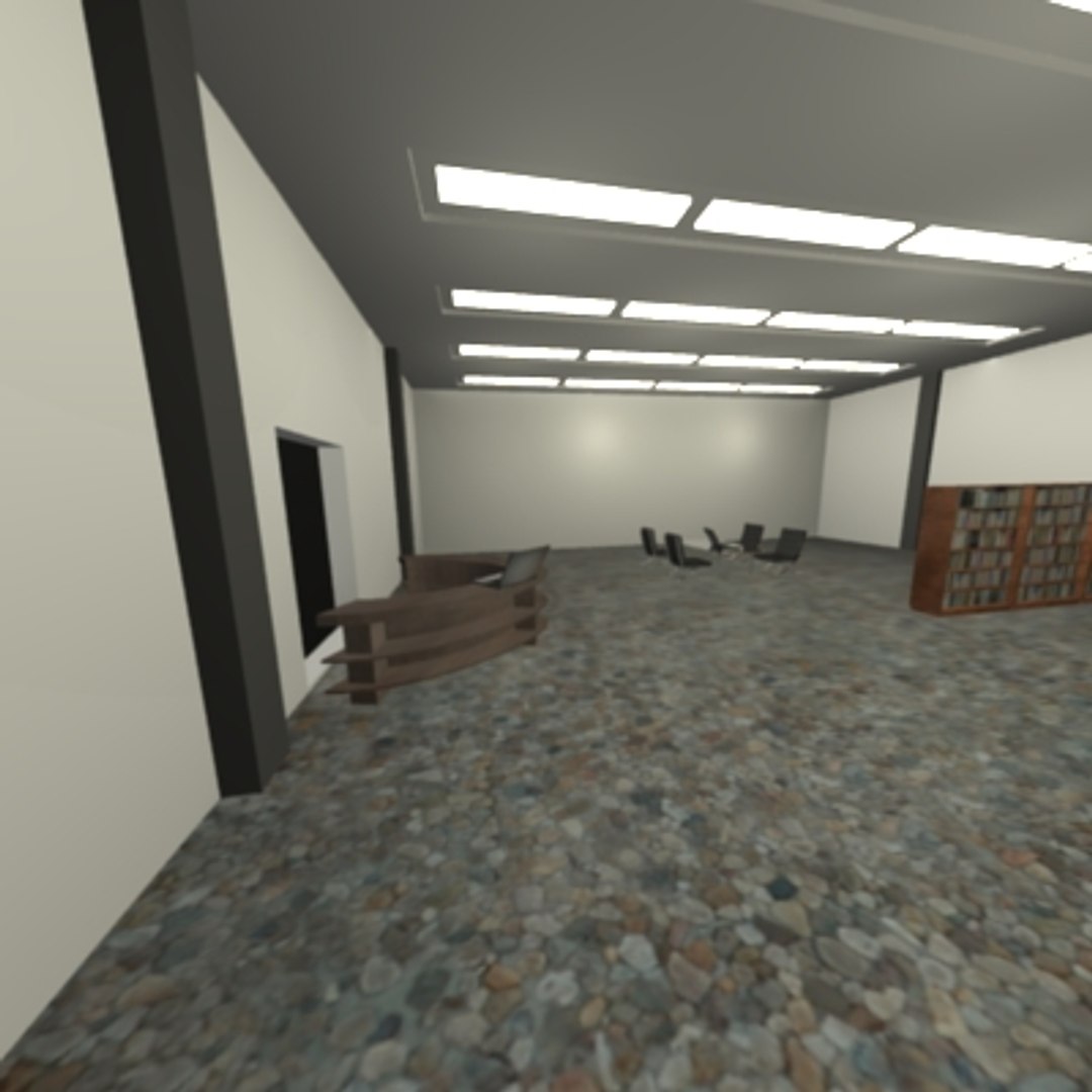 3d Model Of Library Modern