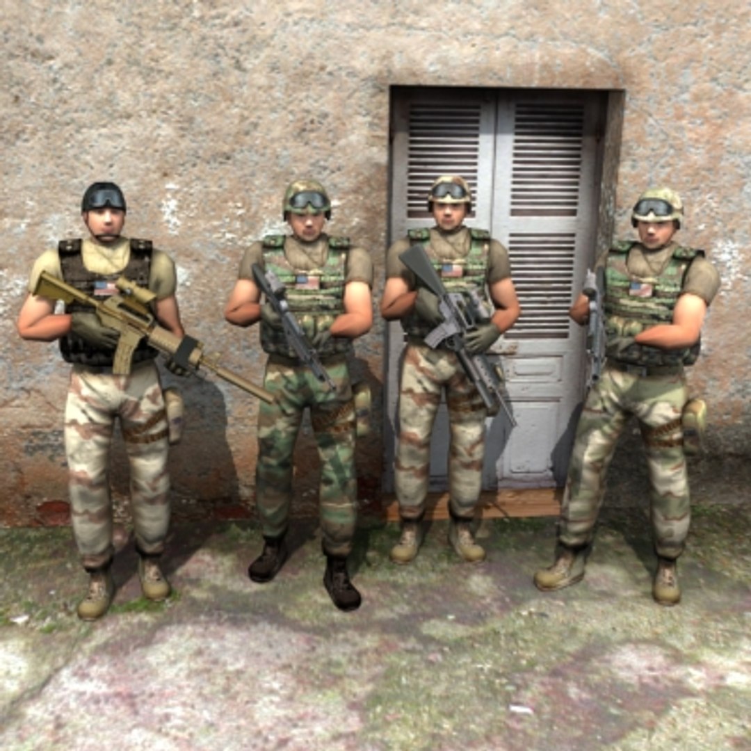ranger delta soldiers 3d model