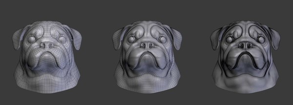 3d model dog head