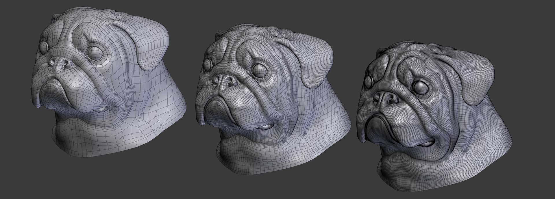 3d model dog head