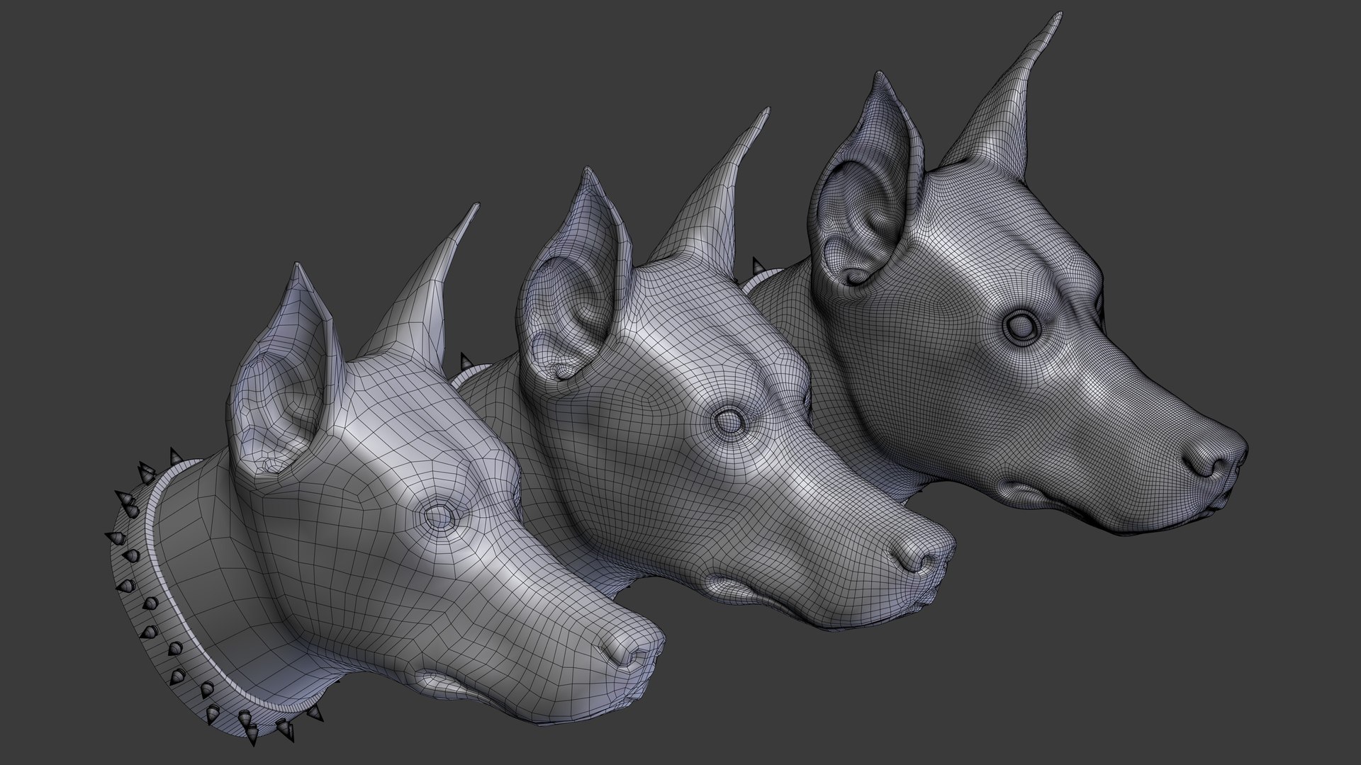 3d model dog head