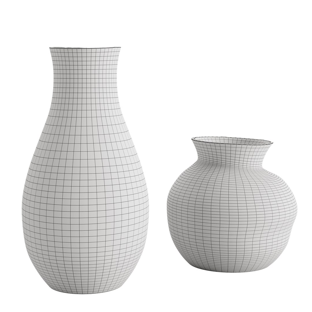 3D Set 2 Decorative Vase Model - TurboSquid 2271695