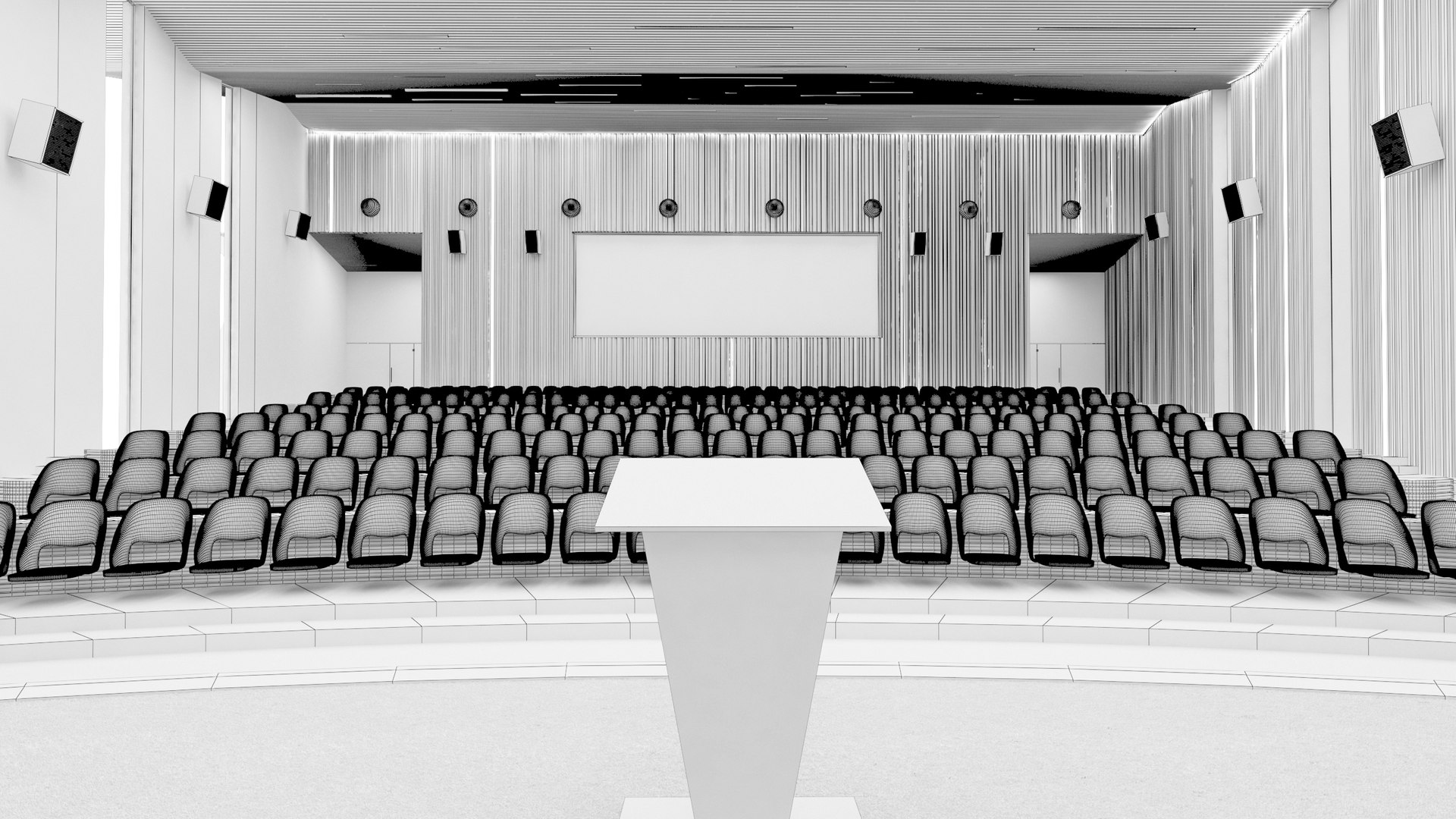 Modern Auditorium 3D Model - TurboSquid 1910247