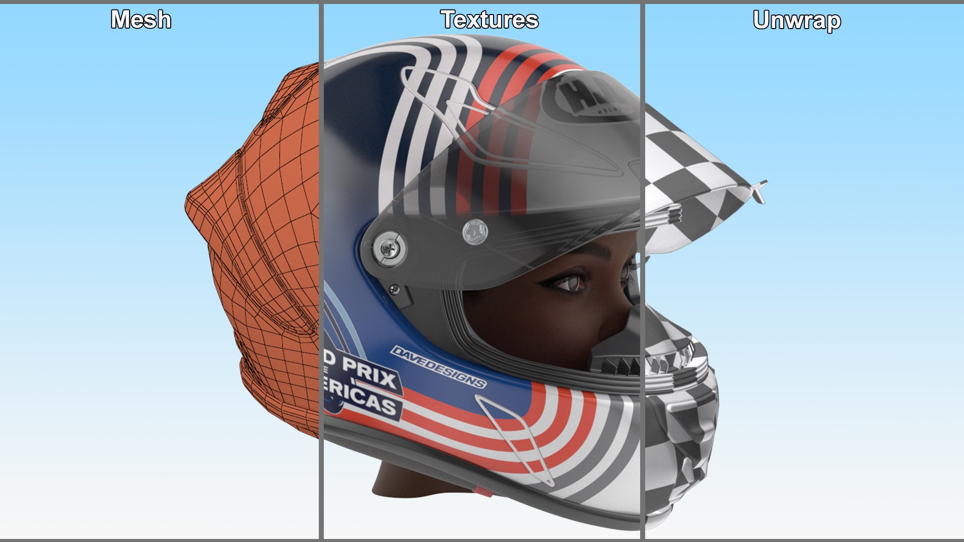Afro American Woman In Racing Helmet 3D Model - TurboSquid 2368193