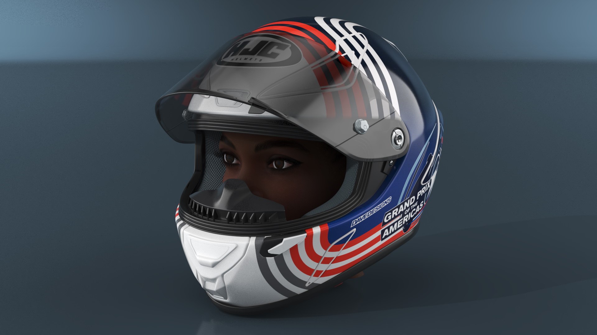 Afro American Woman In Racing Helmet 3D Model - TurboSquid 2368193
