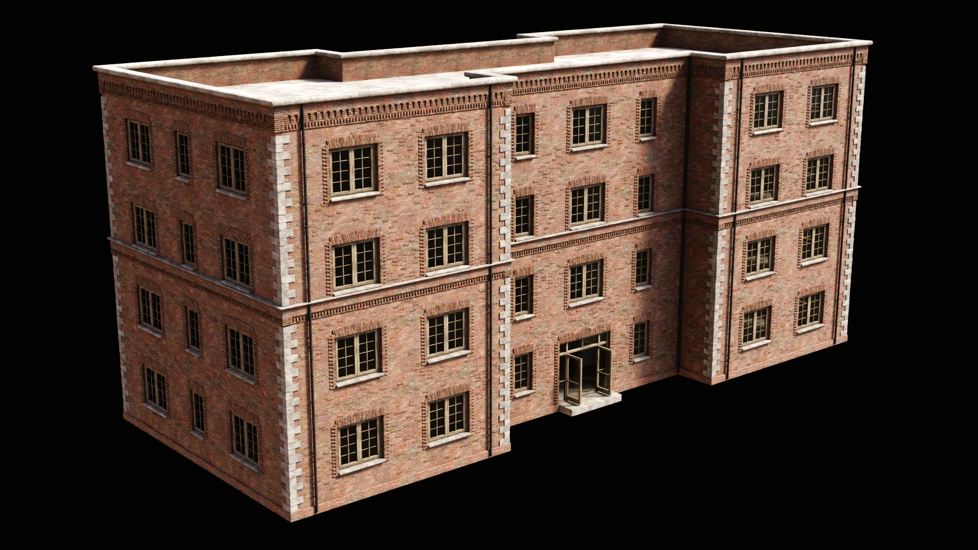 BRICK BUILDING APARTMENT TENEMENT HOUSE CITY TOWN COLLECTION Model ...