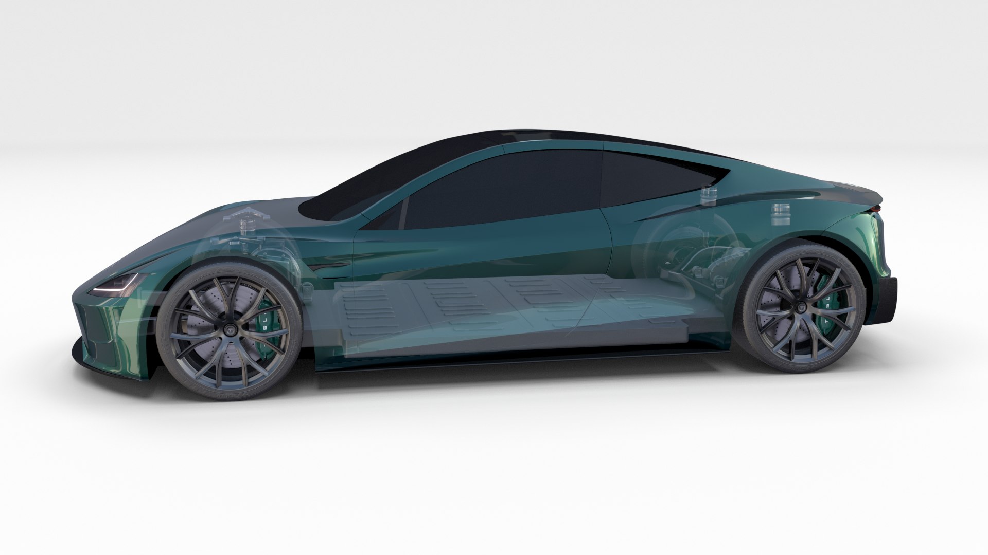 3D model tesla roadster chassis - TurboSquid 1566055