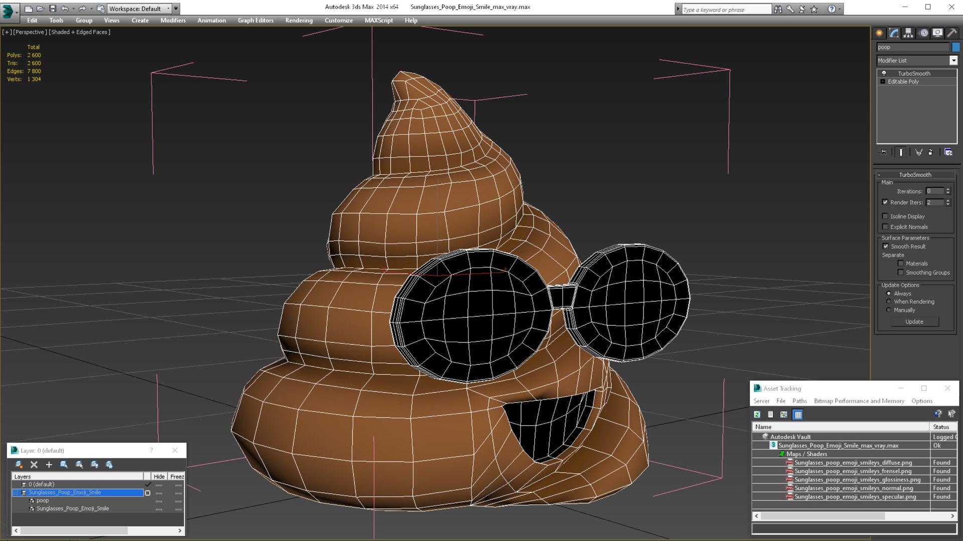 Sunglasses Poop Emoji Smile Model - TurboSquid 1801239