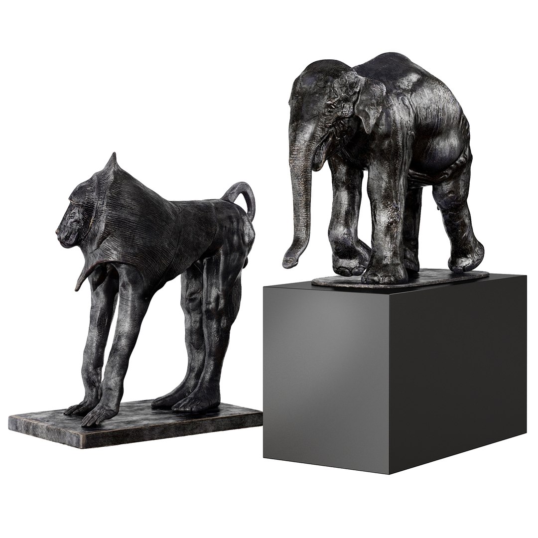 3D Model Sculptures Of Animals - TurboSquid 2082999