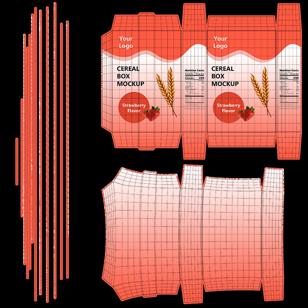 3D Model Strawberry Cereal Box - TurboSquid 2267393