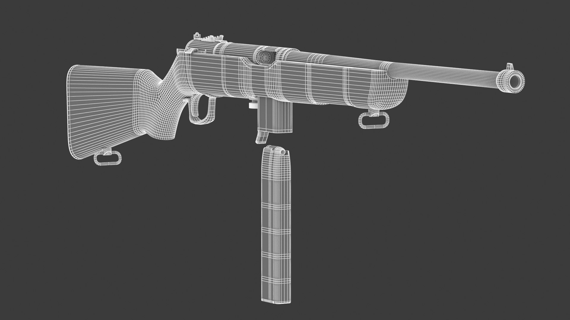 M50 Reising Submachine Gun 3D Model - TurboSquid 2047178