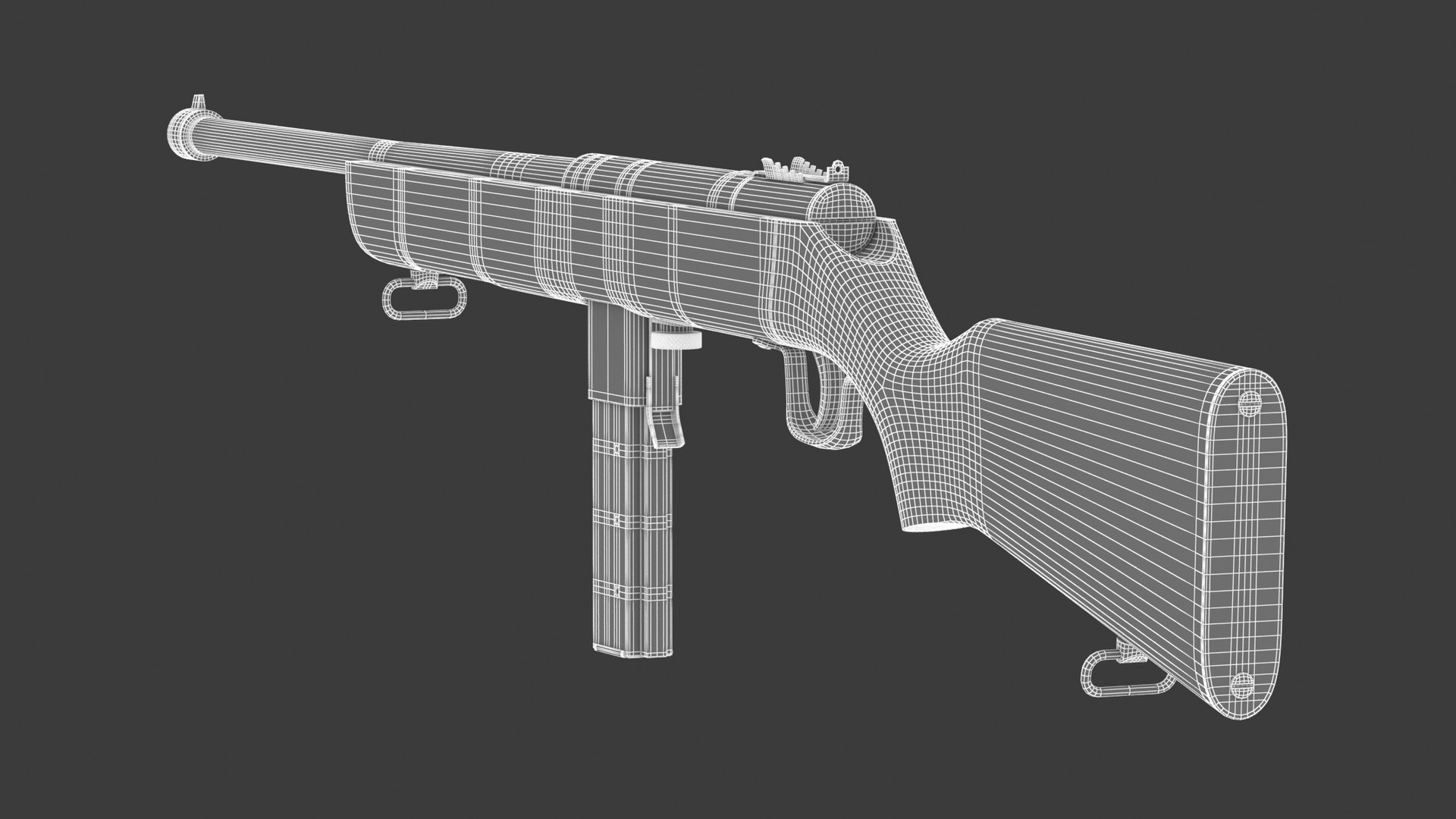 M50 Reising Submachine Gun 3D Model - TurboSquid 2047178