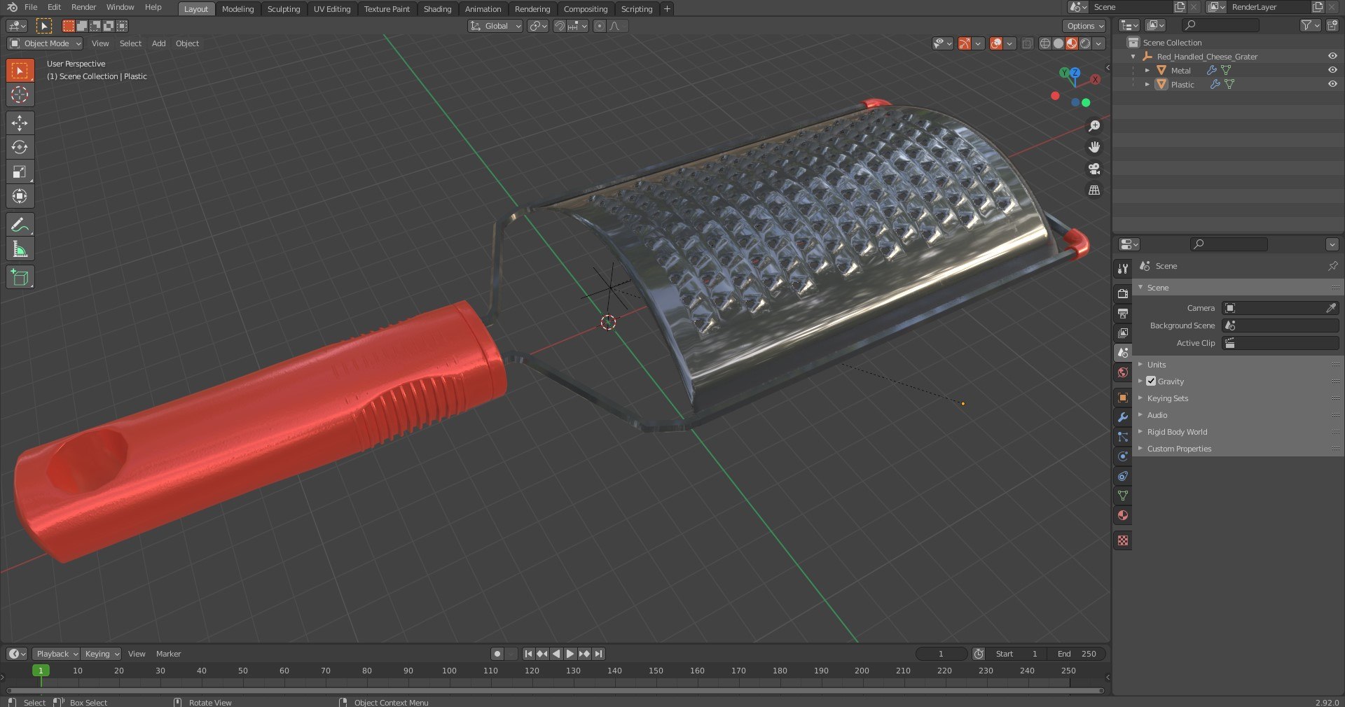 3D Red Handled Cheese Grater - TurboSquid 2143069