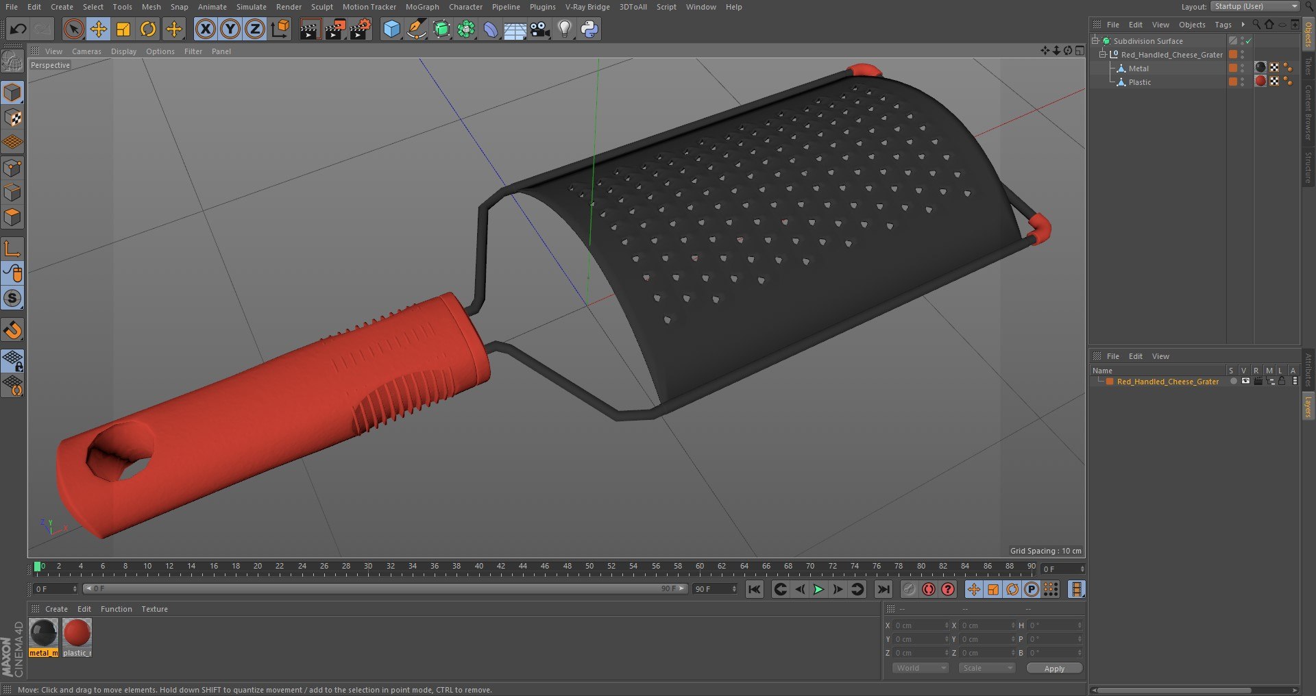 3D Red Handled Cheese Grater - TurboSquid 2143069
