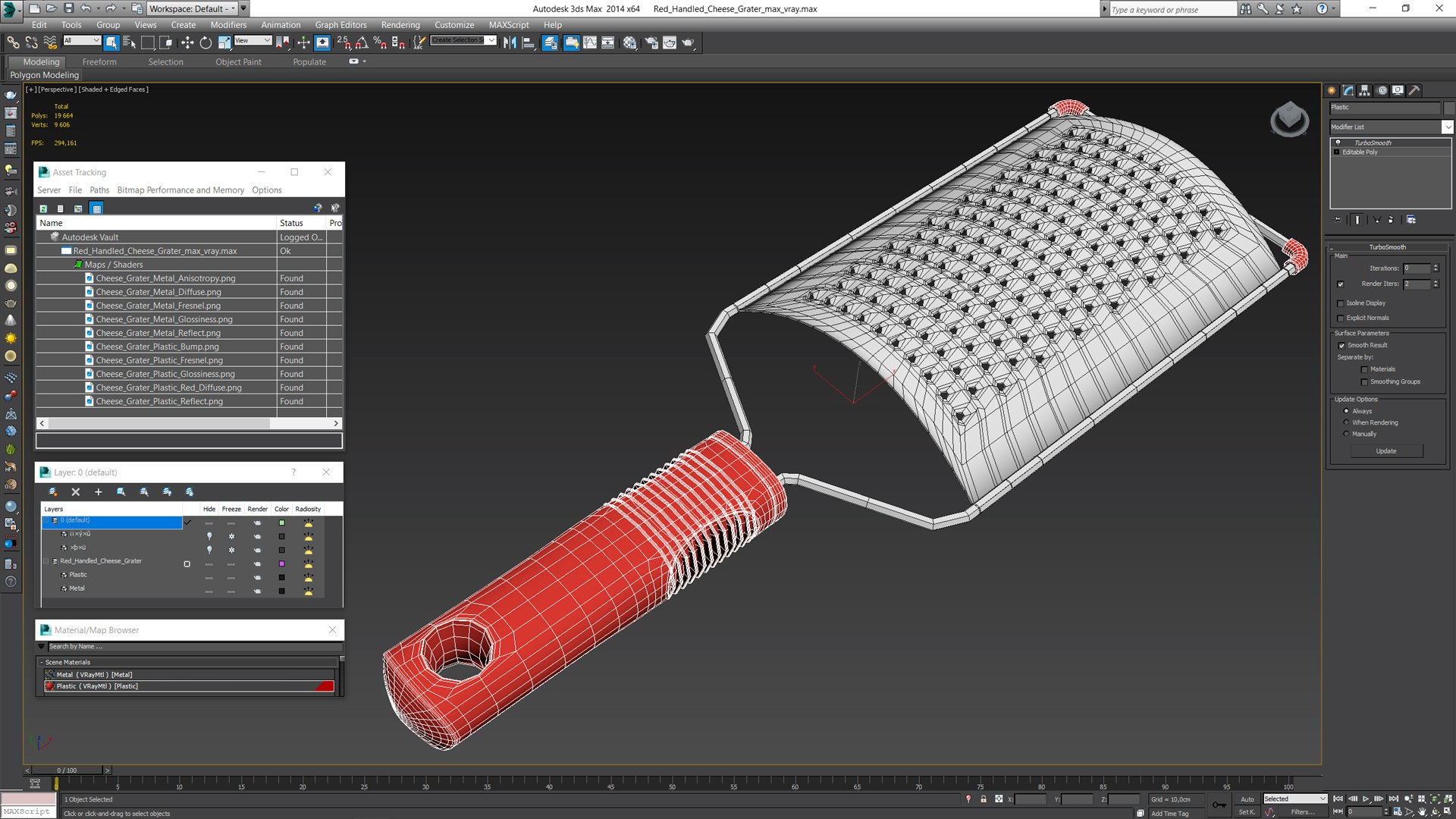3D Red Handled Cheese Grater - TurboSquid 2143069