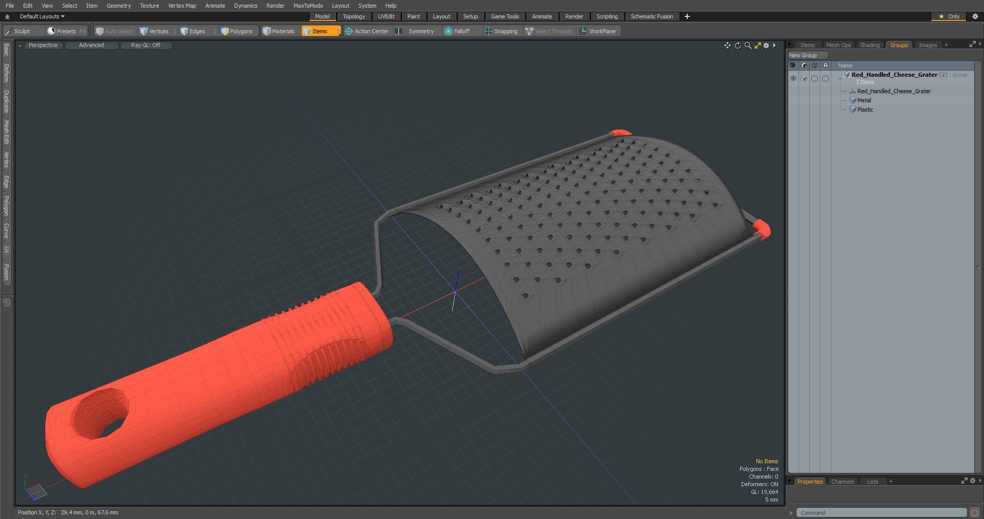 3D Red Handled Cheese Grater - TurboSquid 2143069
