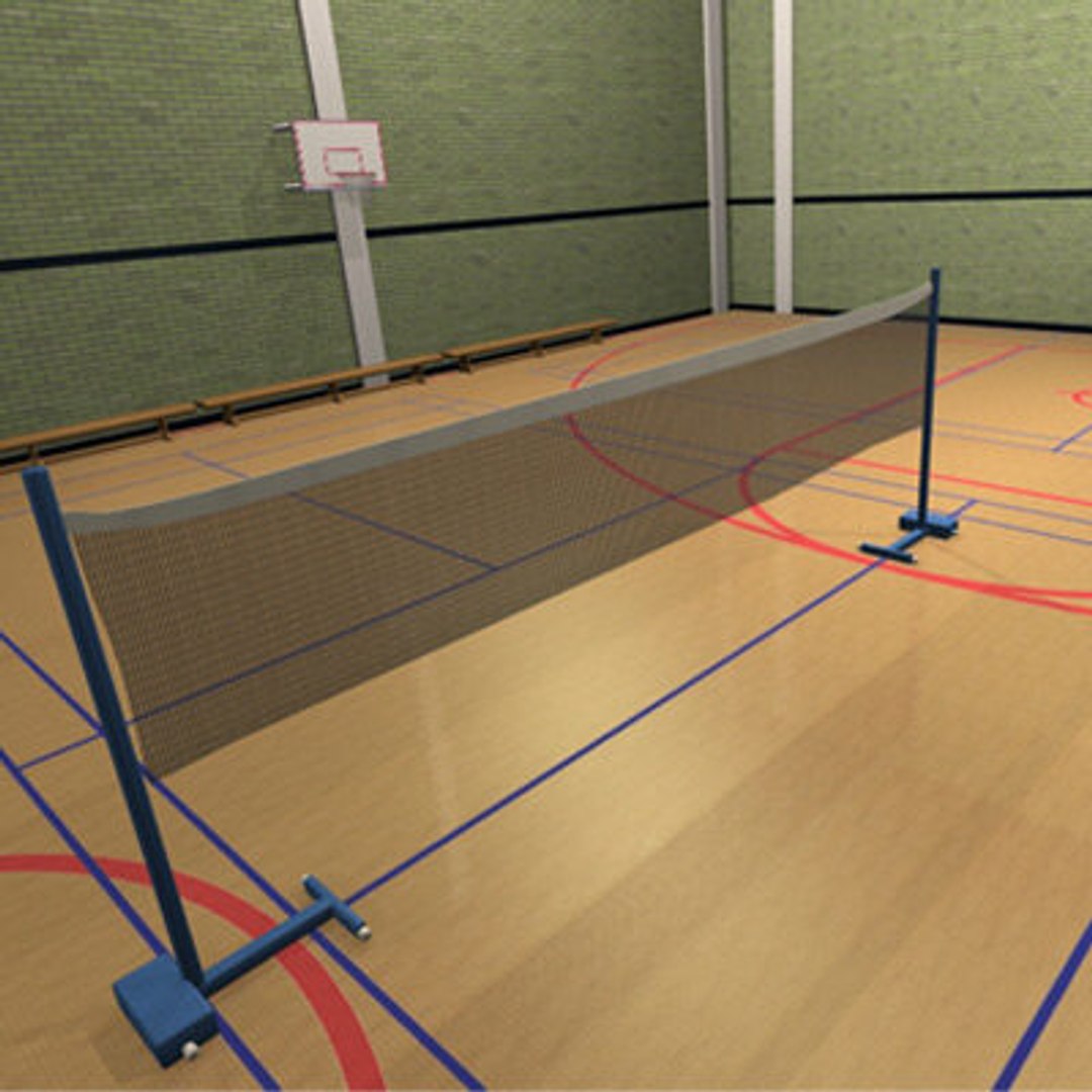 3d interior sportshall badminton model
