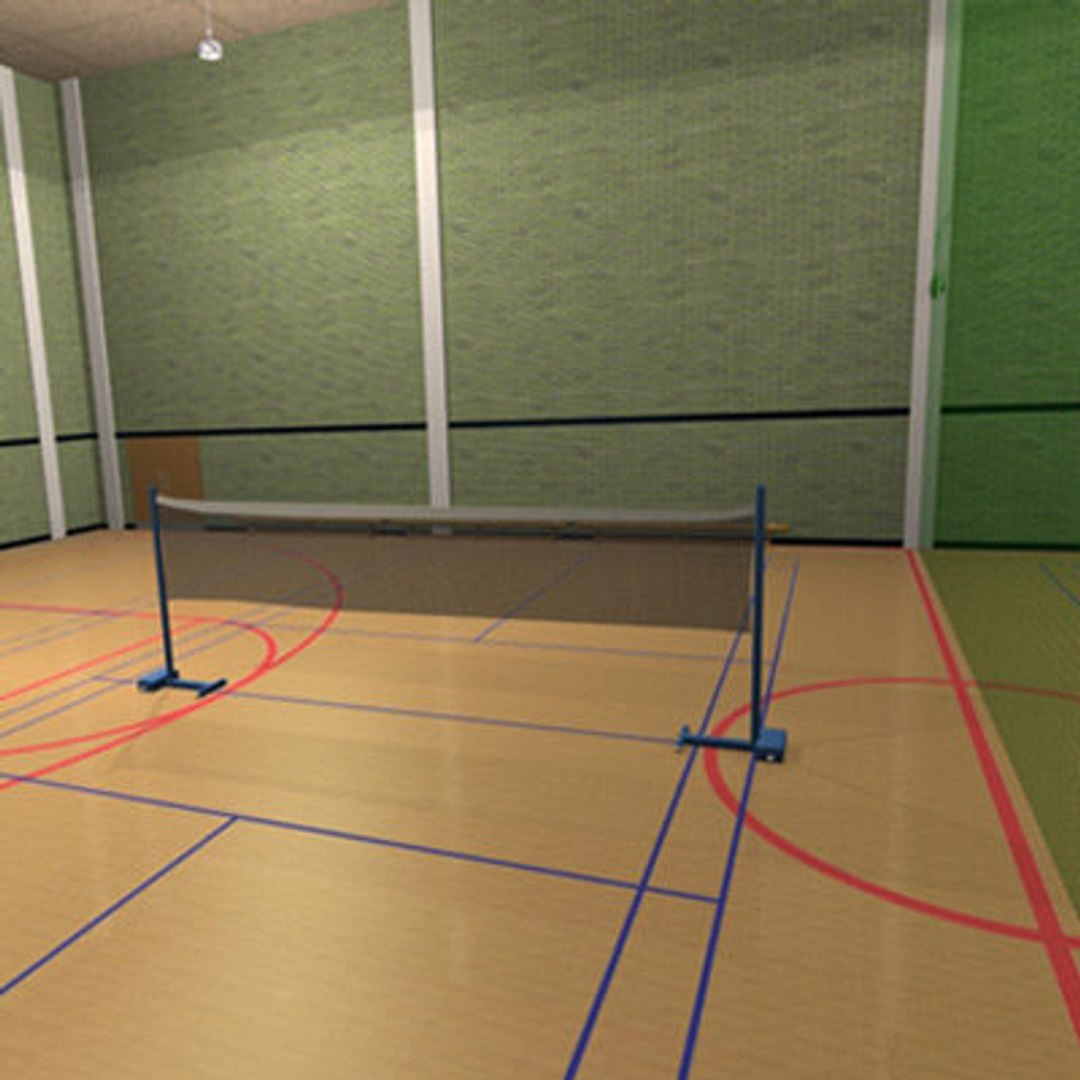 3d interior sportshall badminton model
