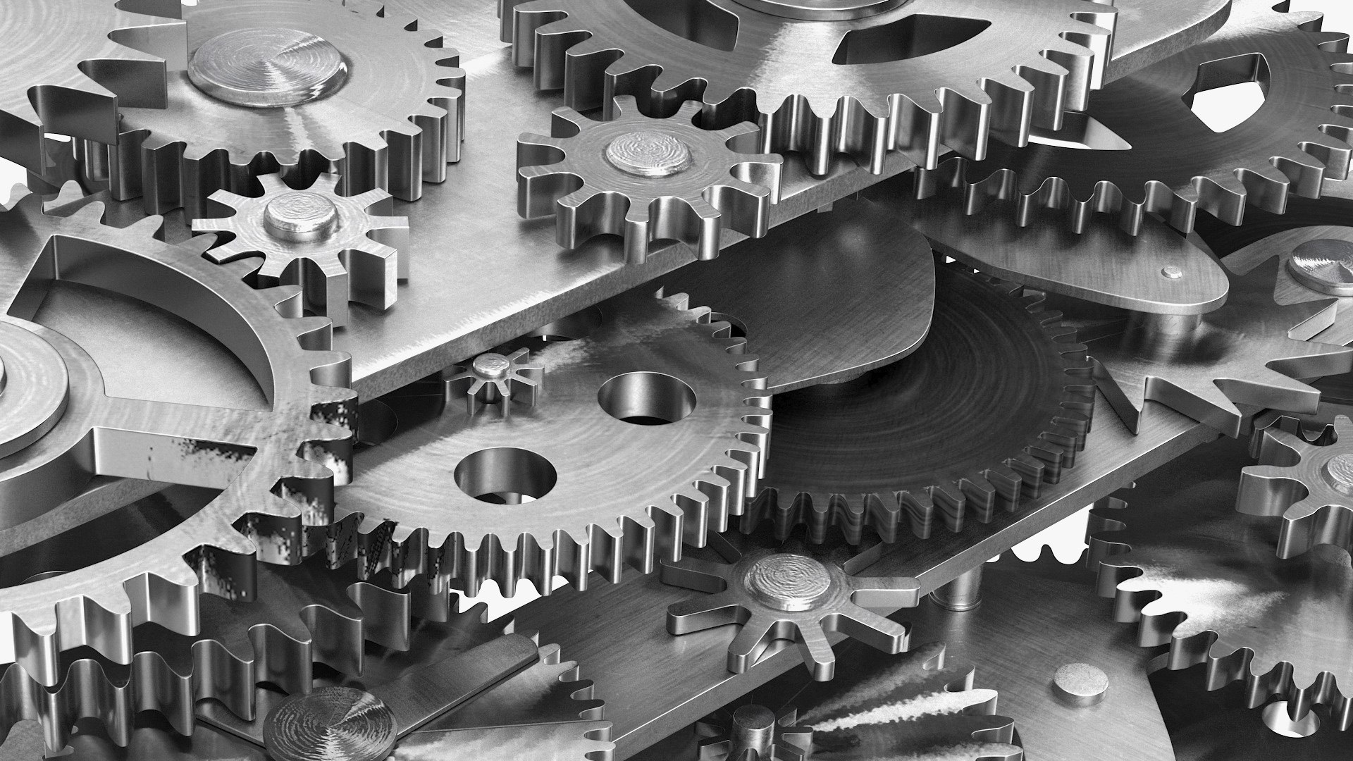 Clockwork gear mechanism silver 3D model - TurboSquid 1653115