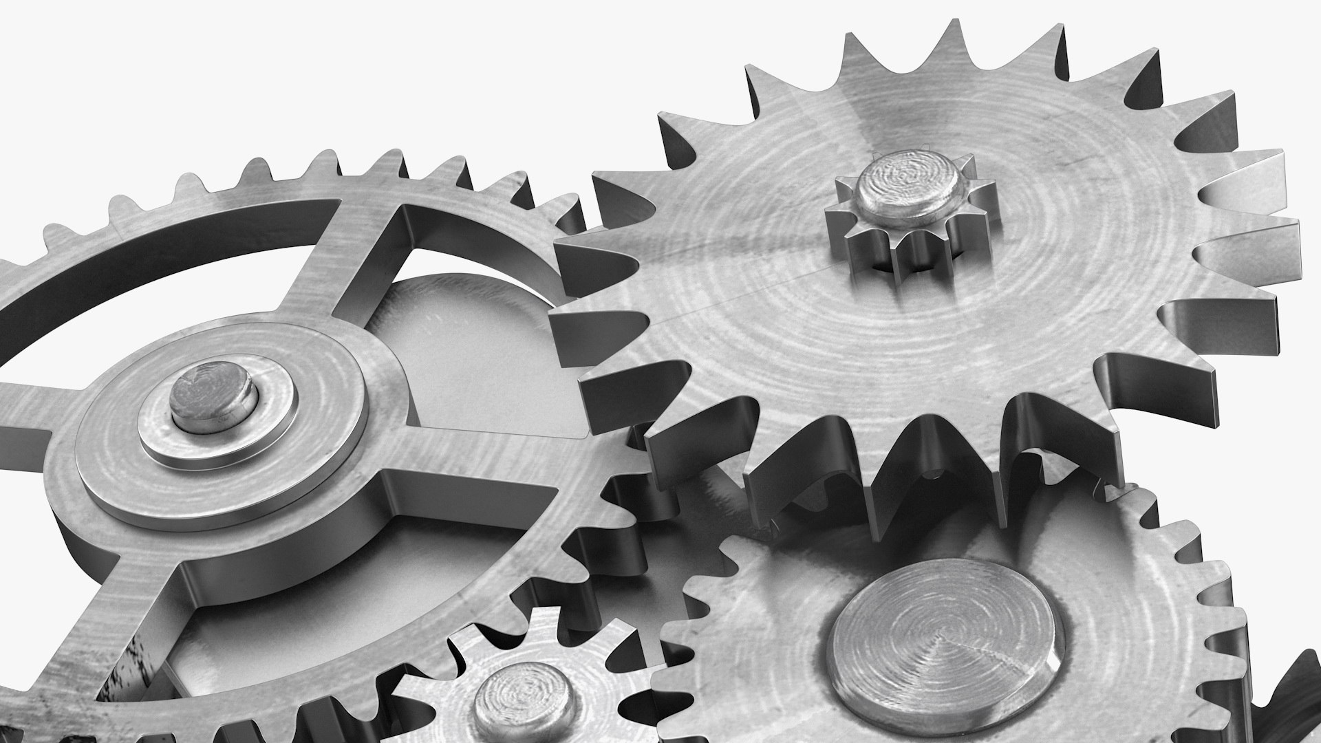 Clockwork gear mechanism silver 3D model - TurboSquid 1653115
