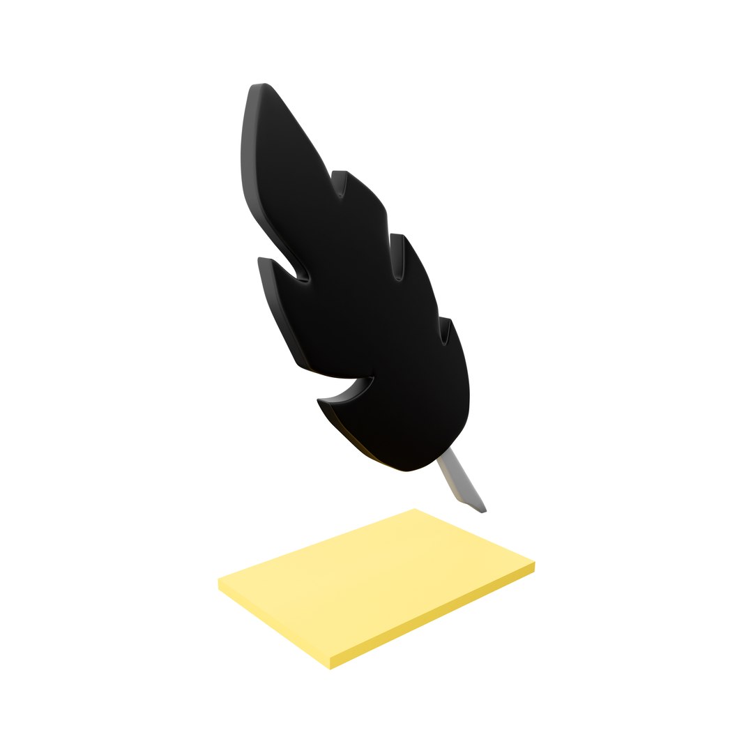 3d Bird Quill Icon Model - TurboSquid 2066386