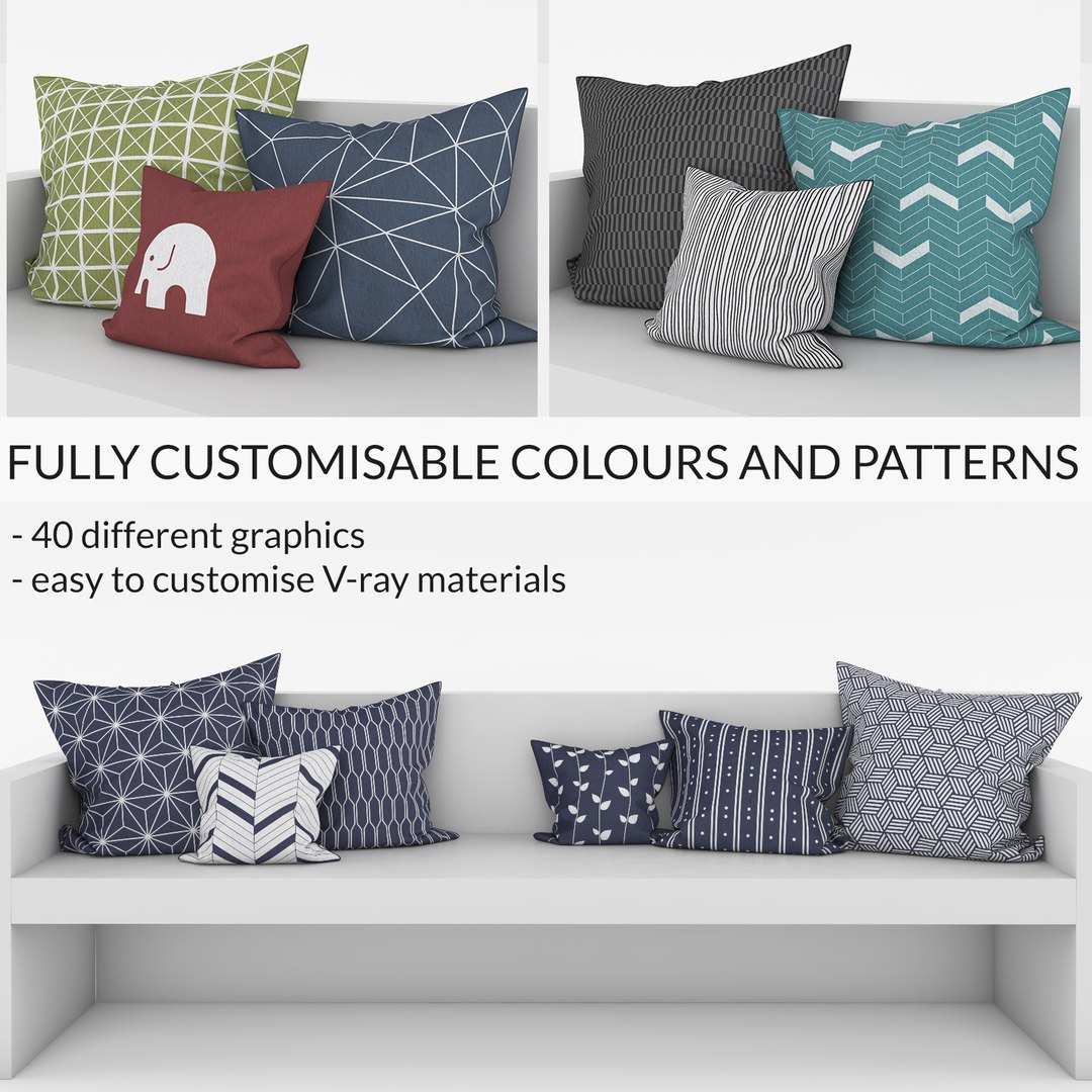 Customisable Pillows 3d Max