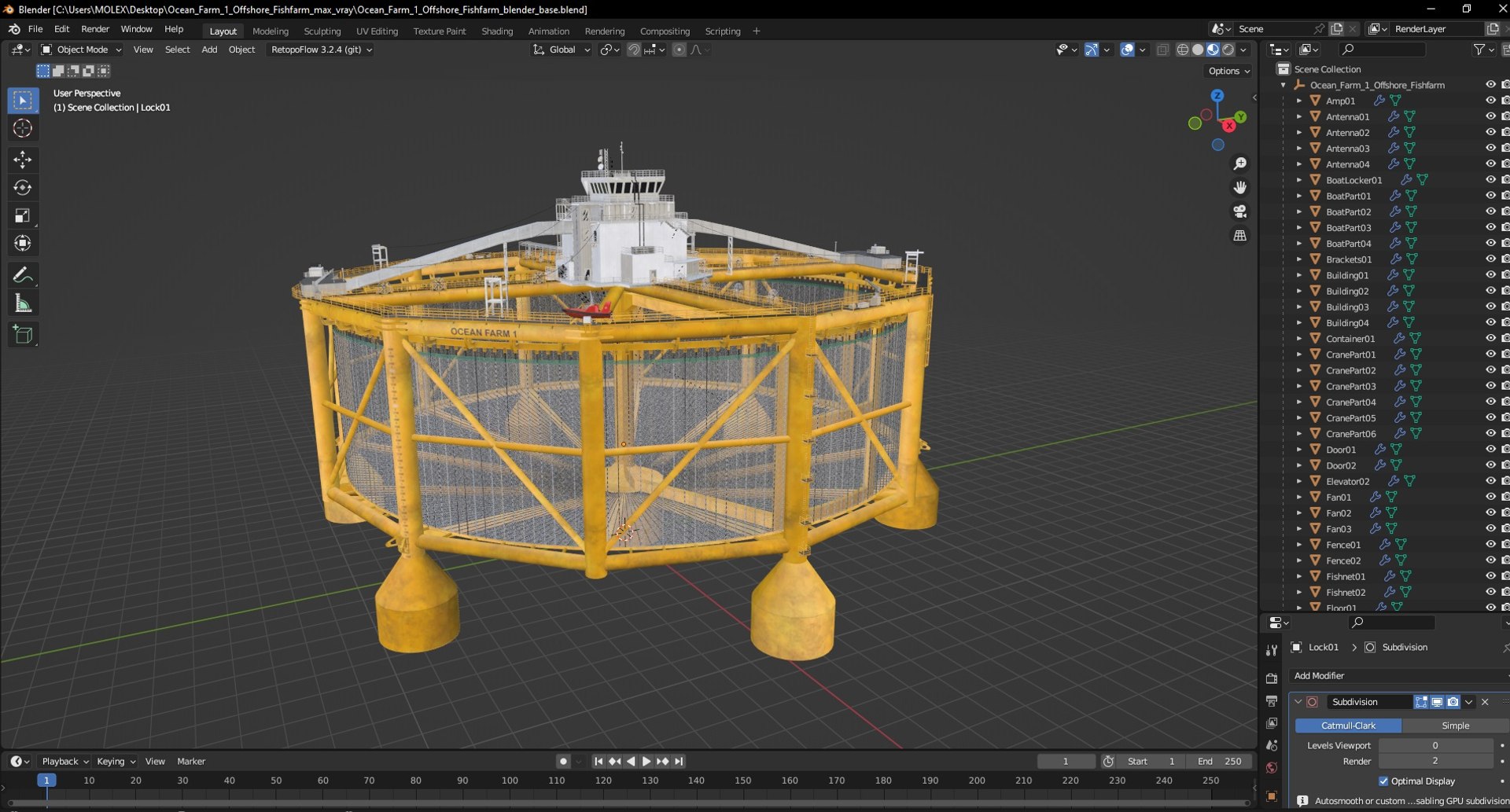3D Ocean Farm 1 Offshore Fishfarm Model - TurboSquid 2160909