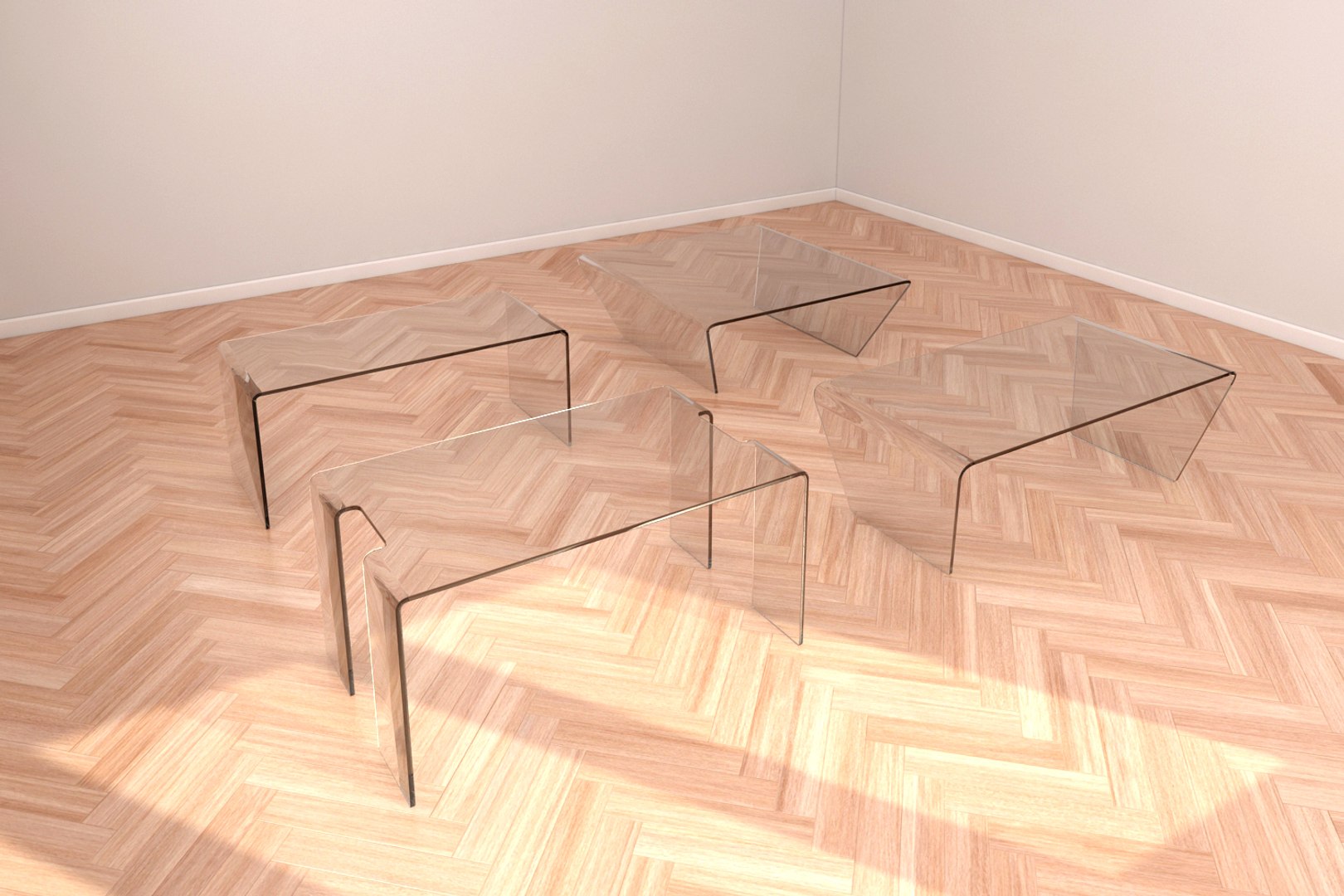 3D set glass tables model - TurboSquid 1327132