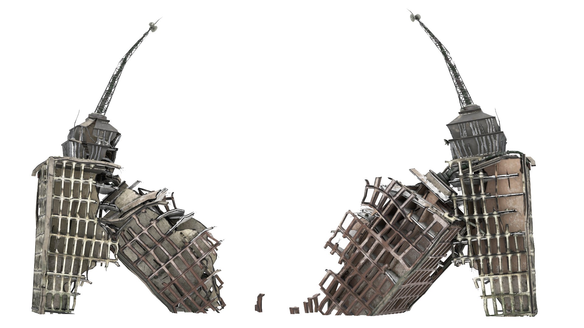 3D Apocalyptic Collapsed Towers - TurboSquid 1804246