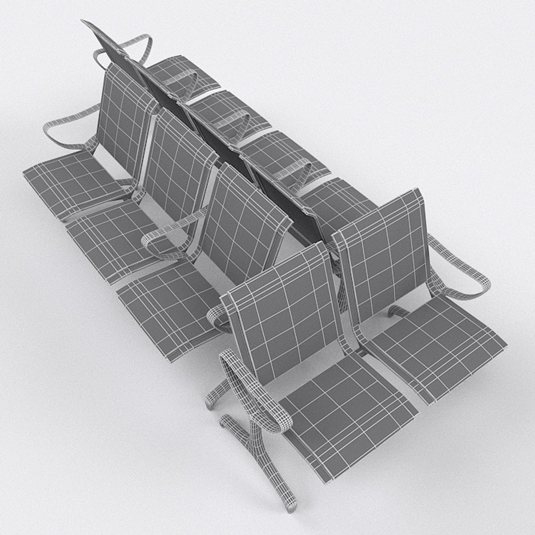 3d Waiting Chairs Model