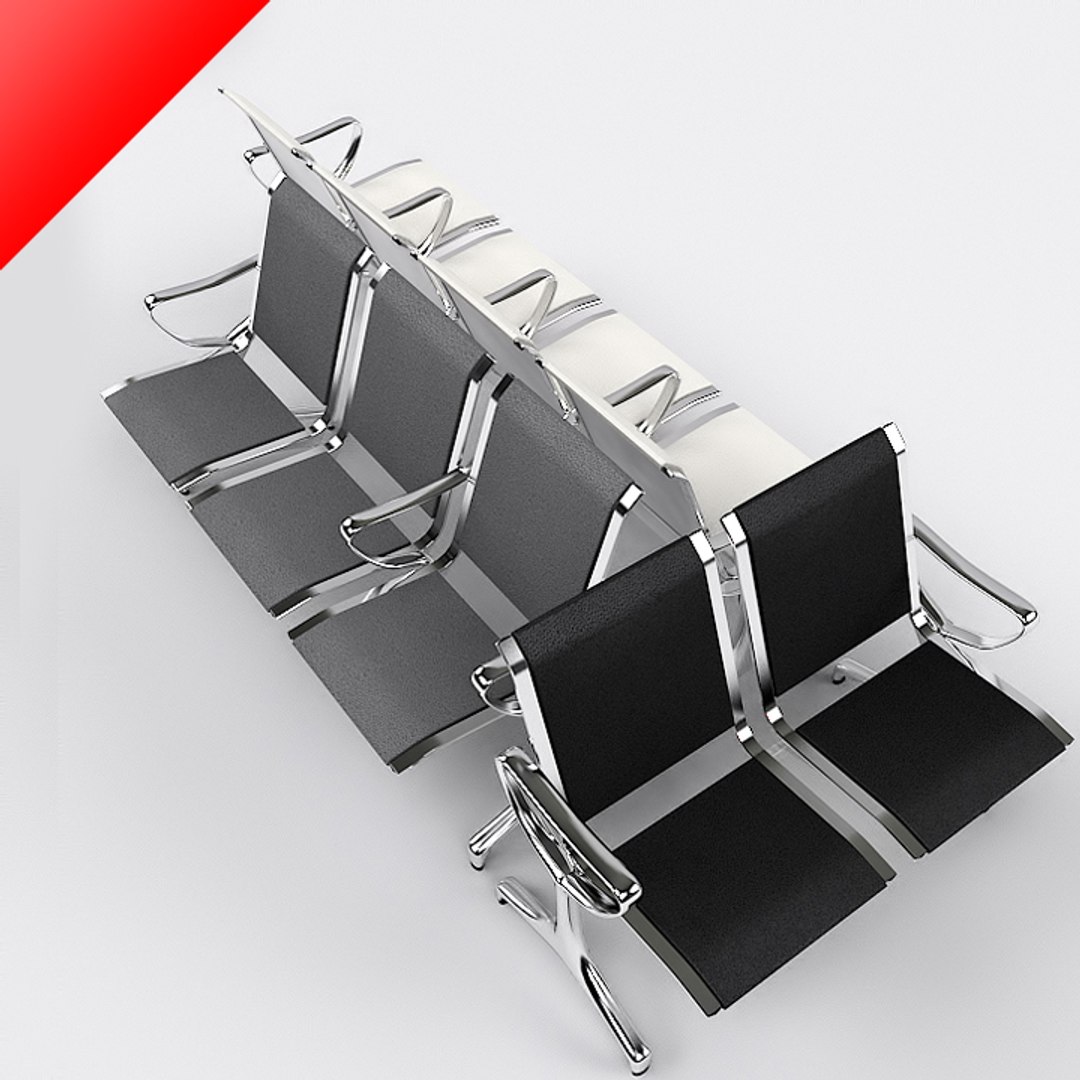 3d Waiting Chairs Model