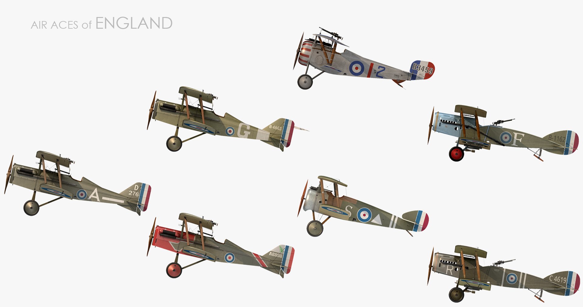 3D Ww1 Aces England Fighter Aircraft - TurboSquid 1423940