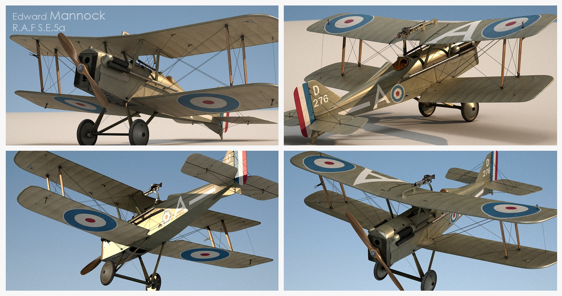3D Ww1 Aces England Fighter Aircraft - TurboSquid 1423940