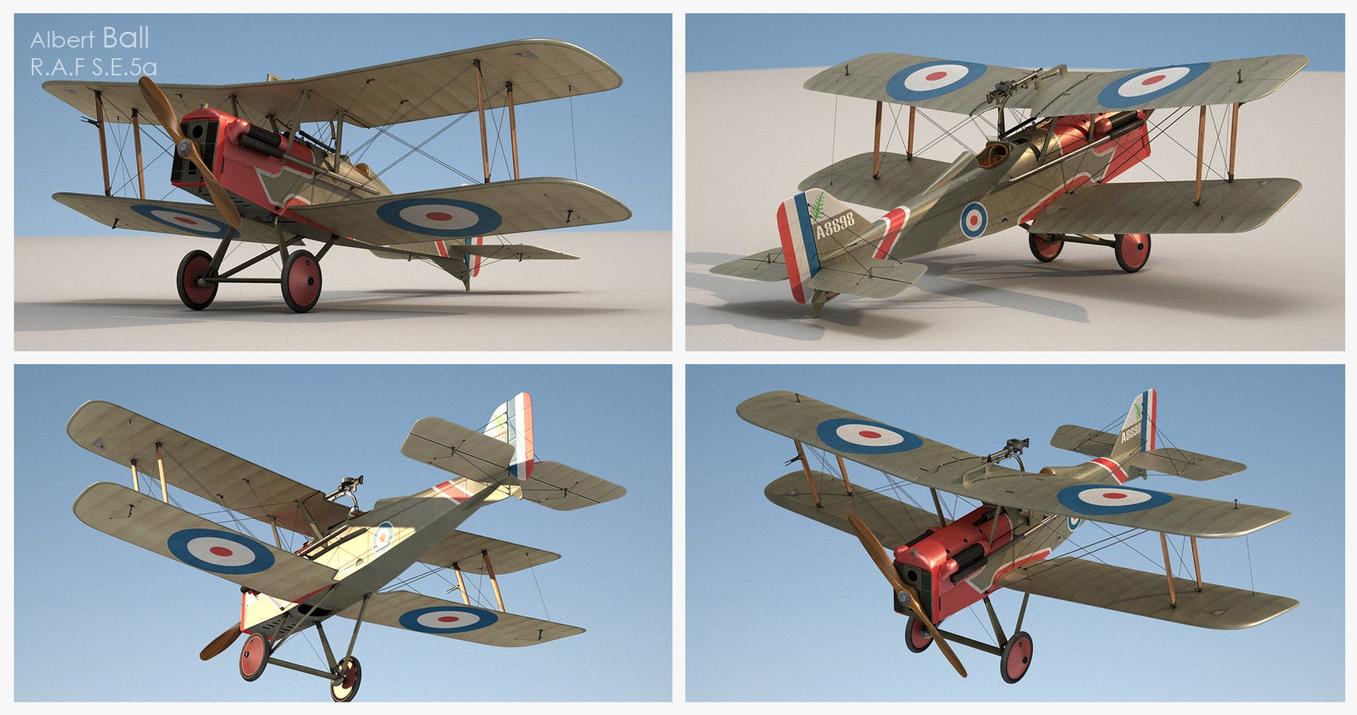 3D Ww1 Aces England Fighter Aircraft - TurboSquid 1423940