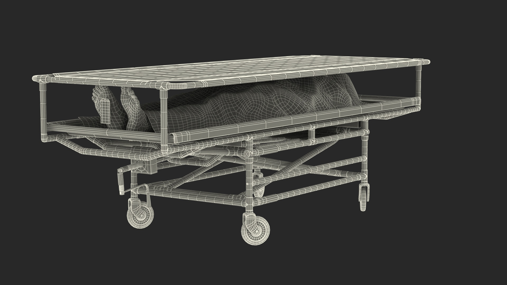Covered Gurney CSI Jevett With Male Corpse 3D Model - TurboSquid 2012406